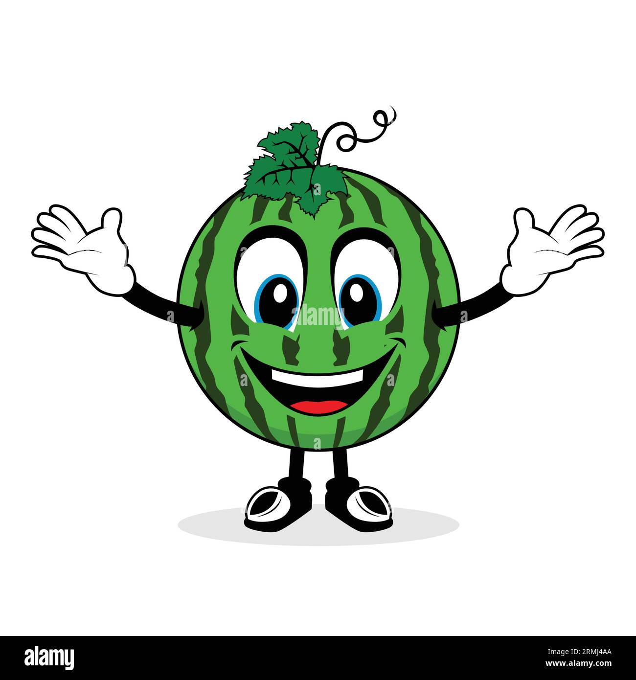Watermelon mascot with happy smiling face Stock Vector Image & Art - Alamy