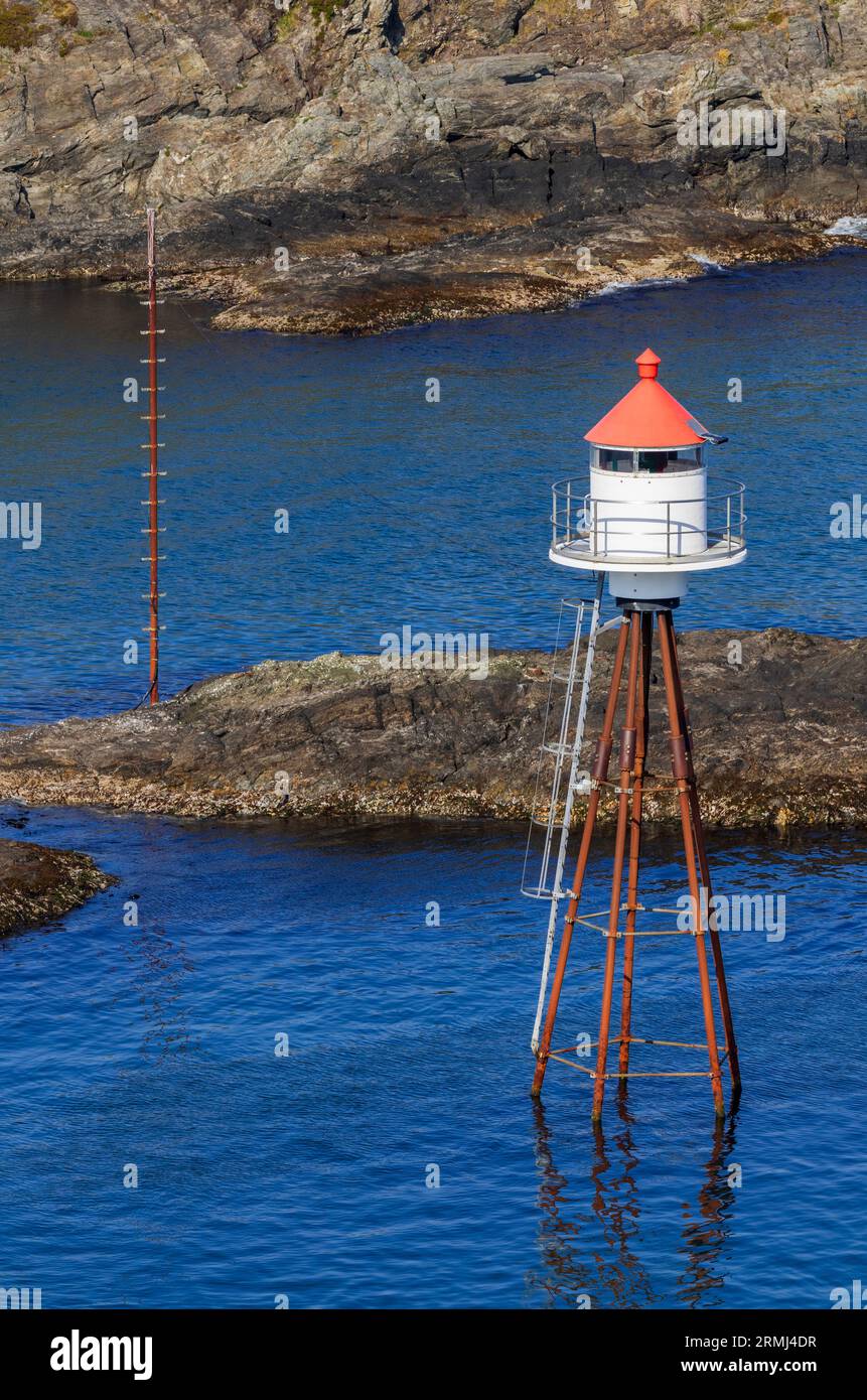 Lighthouse off Storoy Island, Haugesund, Rogaland County, Norway ...