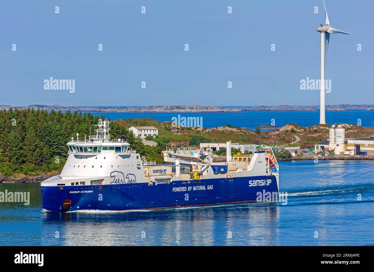 Container ship Samskip Kvitbjorn, Haugesund, Rogaland County, Norway ...