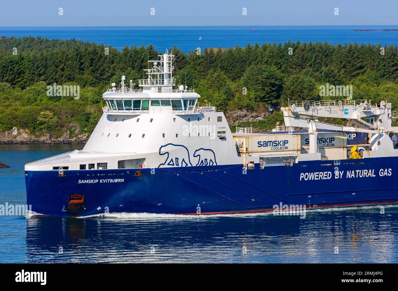 Container ship Samskip Kvitbjorn, Haugesund, Rogaland County, Norway ...
