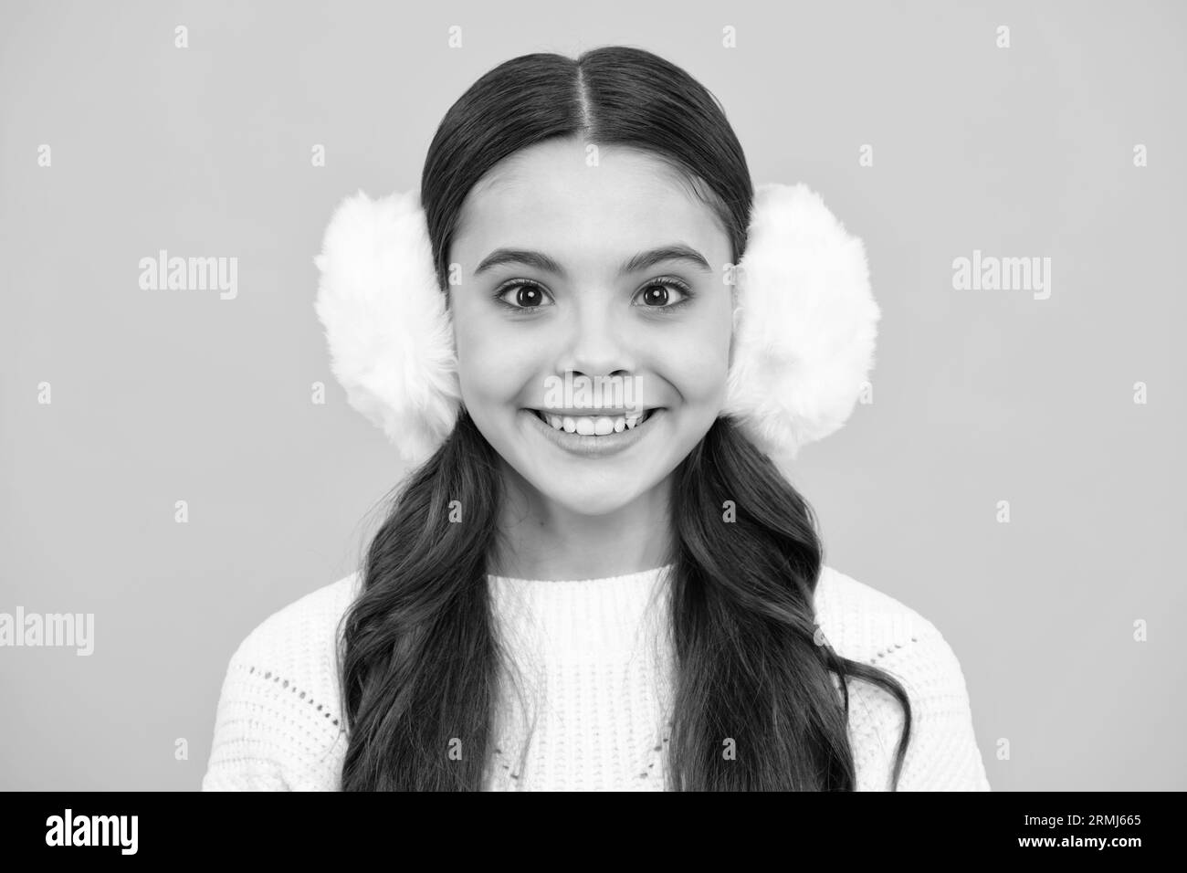Beautiful winter kids portrait. Teenager girl posing with winter ...