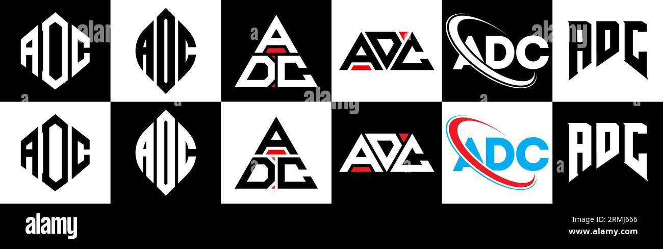 Adc Letter Logo Design In Six Style Adc Polygon Circle Triangle