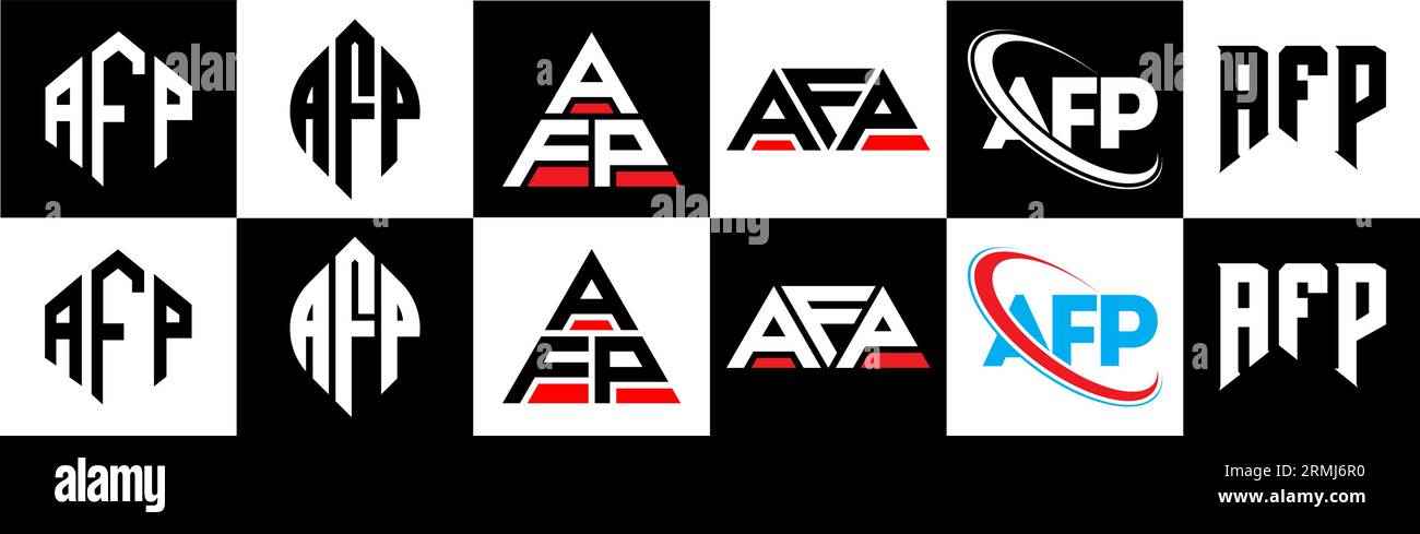 AFP letter logo design in six style. AFP polygon, circle, triangle ...