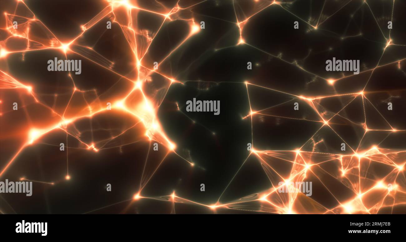 Abstract yellow orange plexus lines triangles energy magical background Stock Photo - Alamy