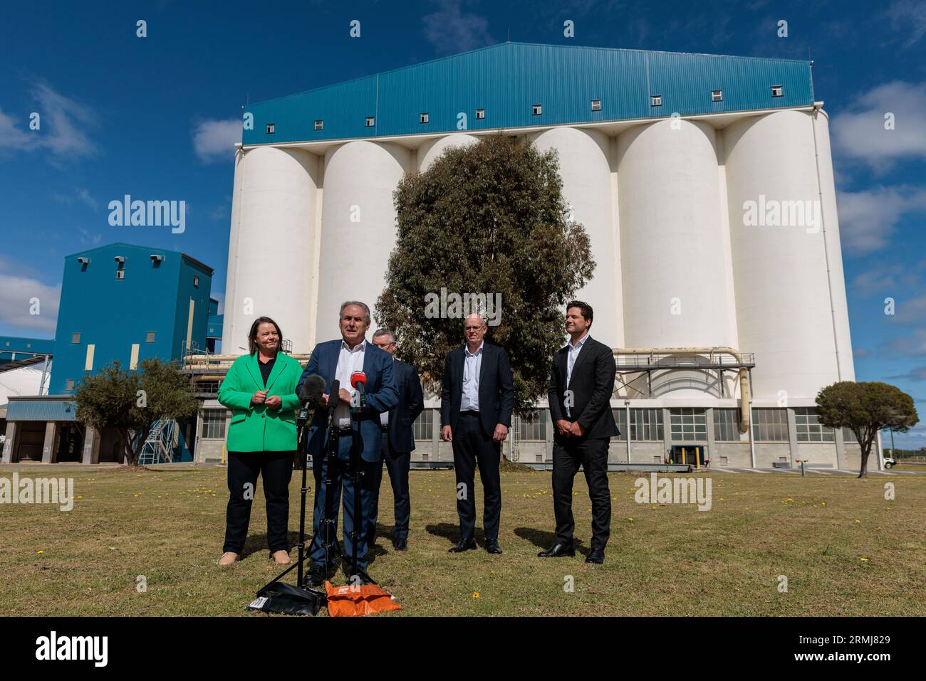 Federal Trade Minister Don Farrell speaks to media during a press ...