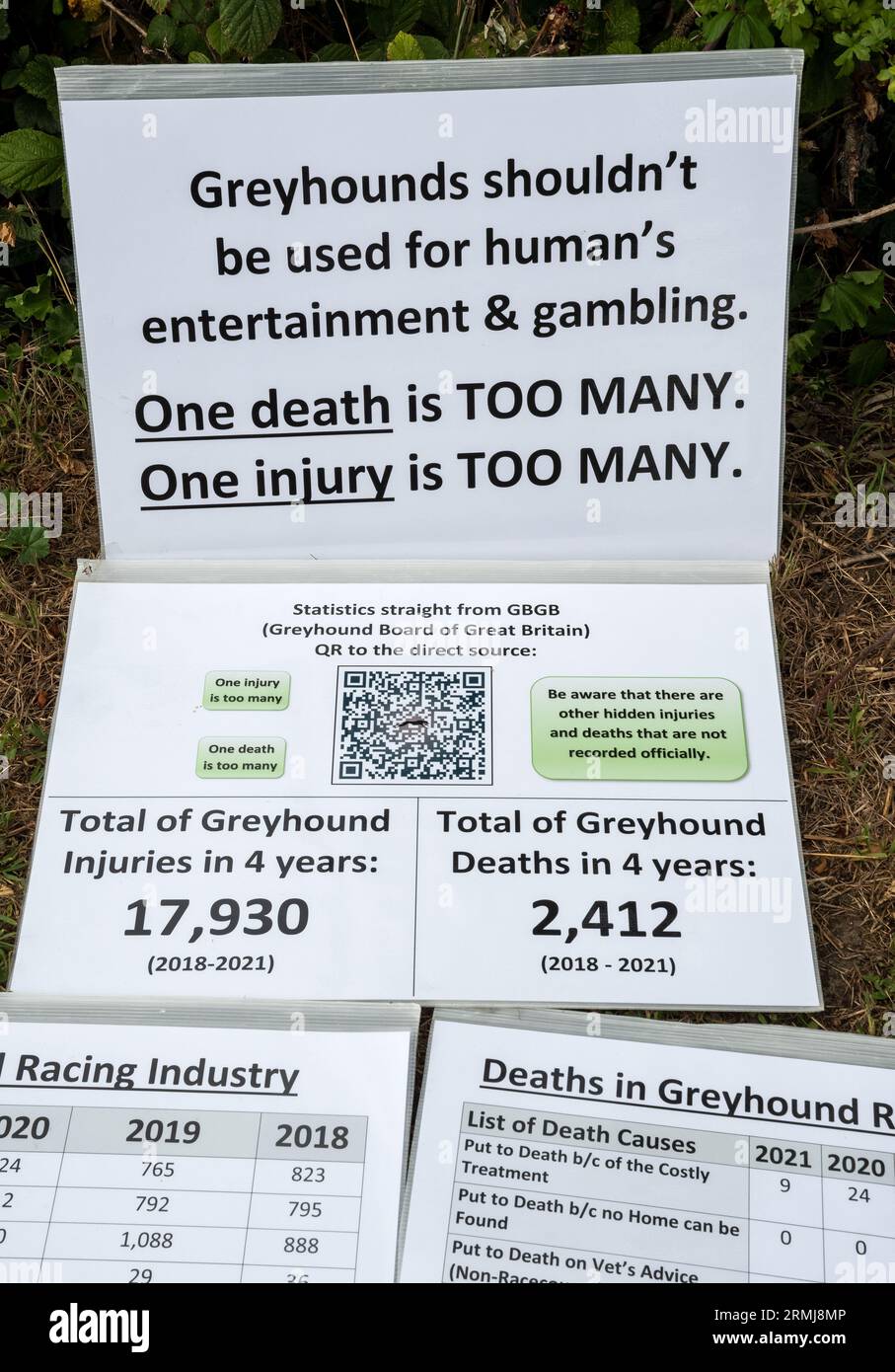 League Against Cruel Sports protesting at the Oxford Stadium where ...