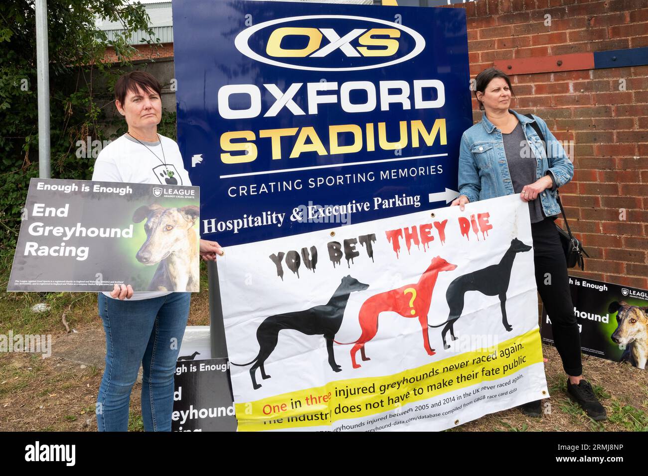 League Against Cruel Sports protesting at the Oxford Stadium where ...