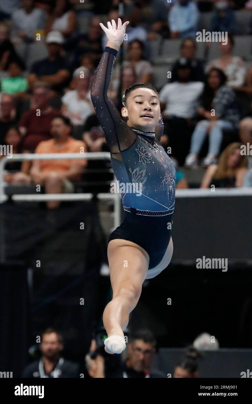 August 27, 2023, SAN JOSE, CALIFORNIA, USA: Leanne Wong (218) competes ...