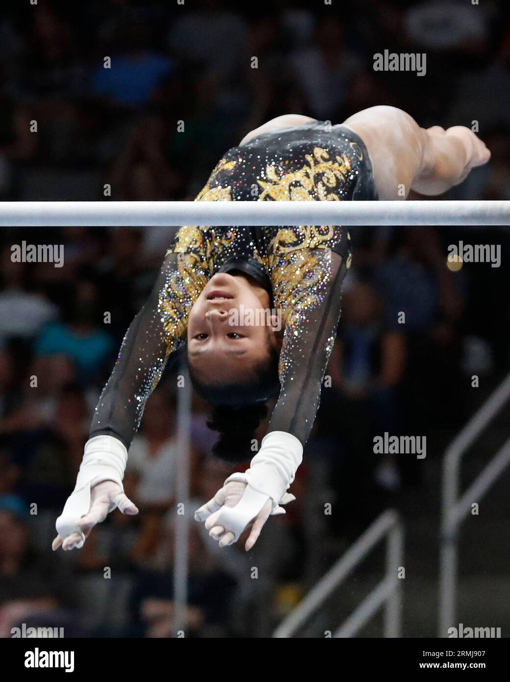 August 27, 2023, SAN JOSE, CALIFORNIA, USA: Myli Lew (215) competes on ...