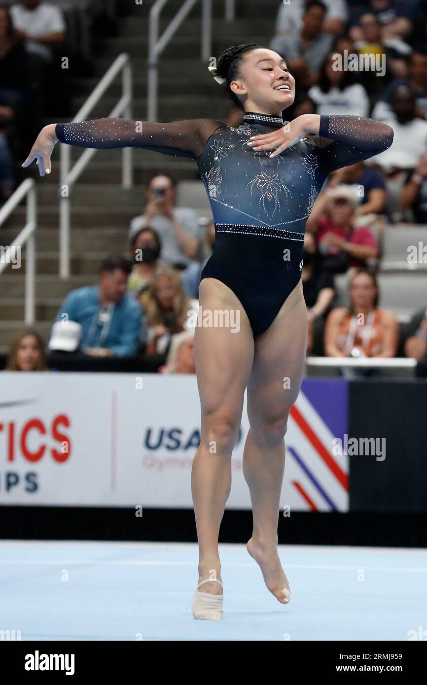 San Jose, California, USA. 27th Aug, 2023. Leanne Wong (218) competes ...