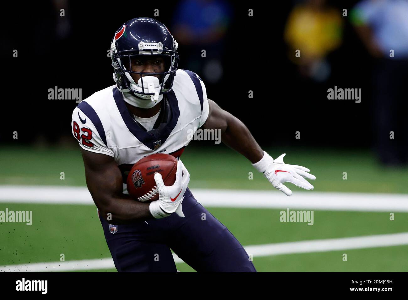 Houston Texans wide receiver Steven Sims carries the ball on a punt ...