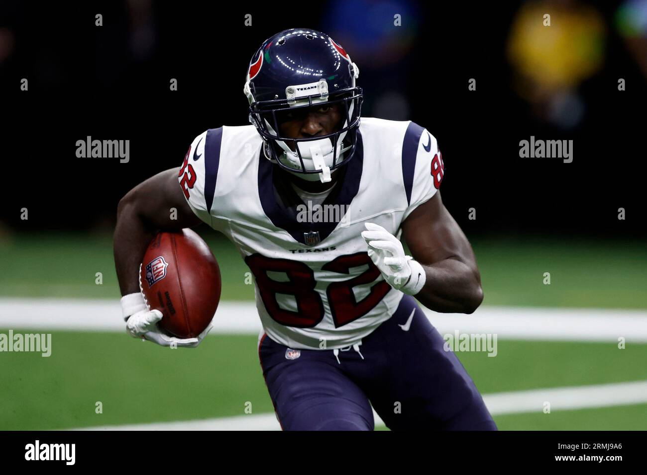 Houston Texans wide receiver Steven Sims carries the ball on a punt ...