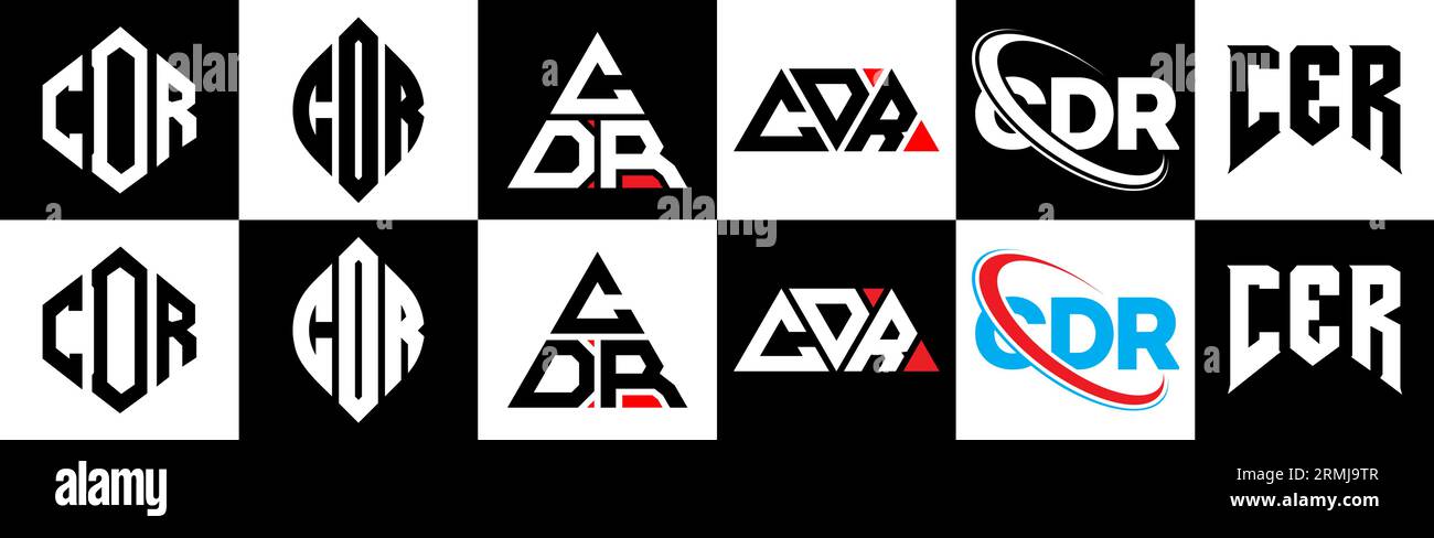 CDR letter logo design in six style. CDR polygon, circle, triangle ...
