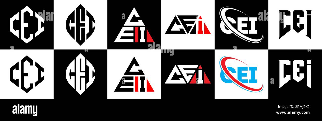 Cei Letter Logo Design In Six Style Cei Polygon Circle Triangle