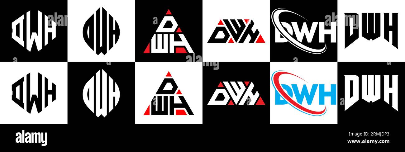 Dwh logo design Stock Vector Images - Alamy
