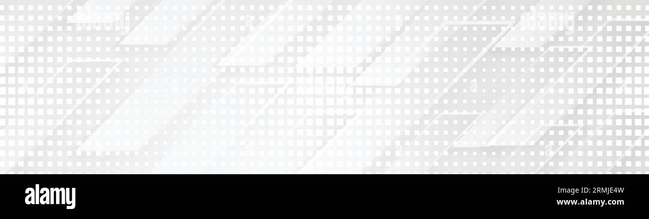 Light grey abstract technology header banner with halftone squares ...