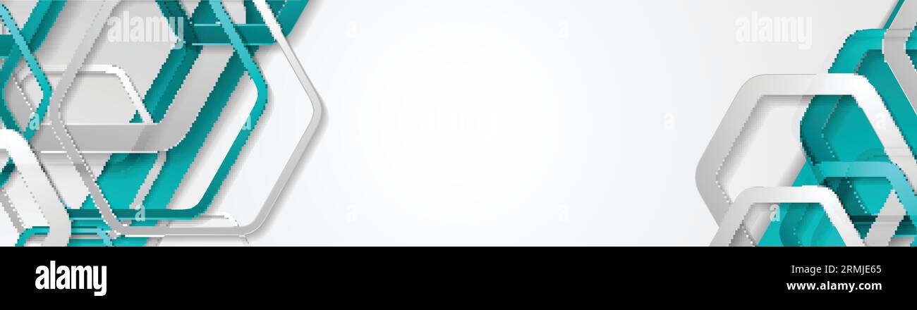 Turquoise grey hexagons hi-res stock photography and images - Alamy