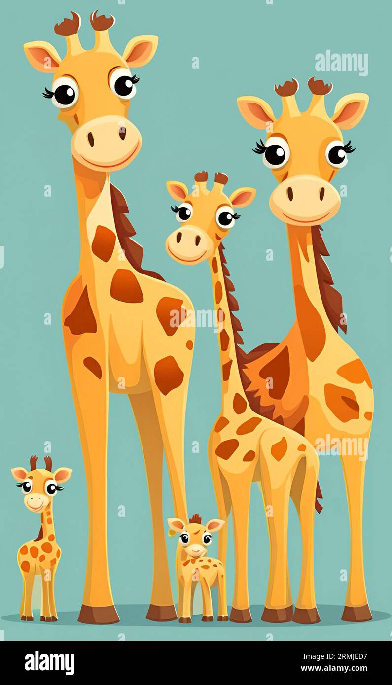 African giraffes cartoon hi-res stock photography and images - Alamy