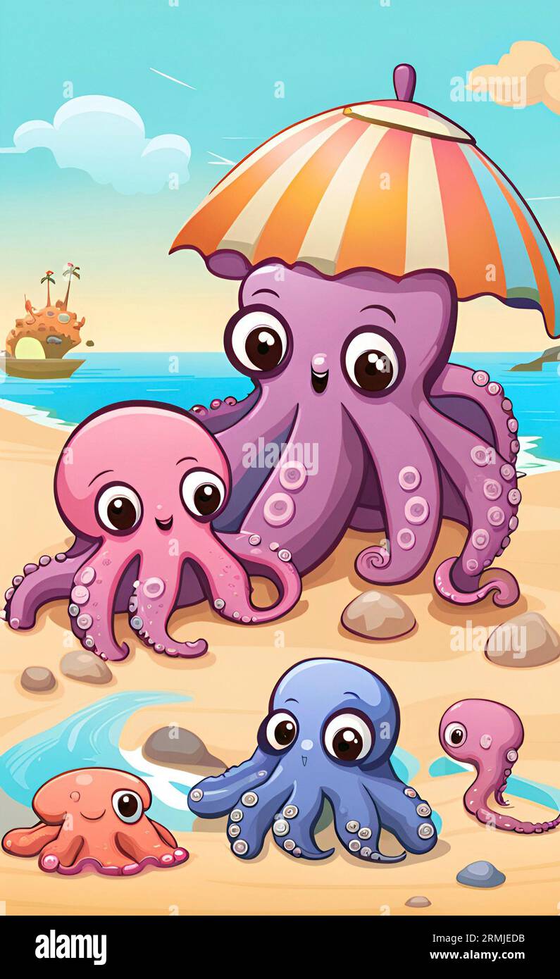 Octopus cartoon hi-res stock photography and images - Alamy