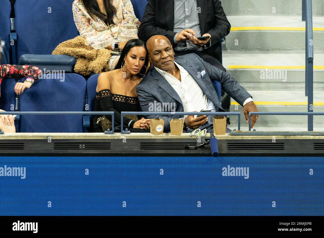 Lakiha Spicer and Mike tyson attend match between Coco Gauff of USA and ...