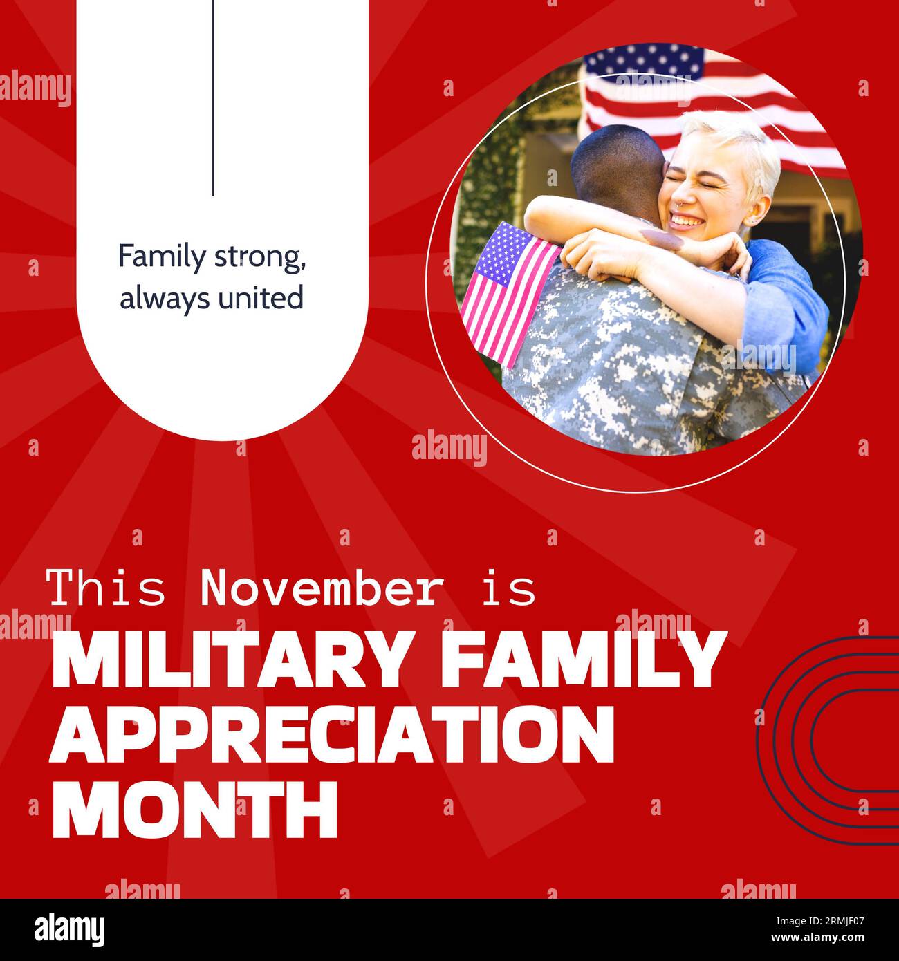 Diverse woman embracing soldier husband and this november military ...
