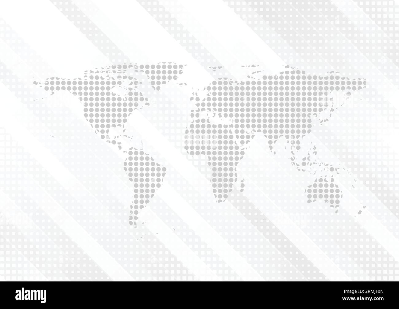 Light grey technology background with abstract dotted world map. Vector ...
