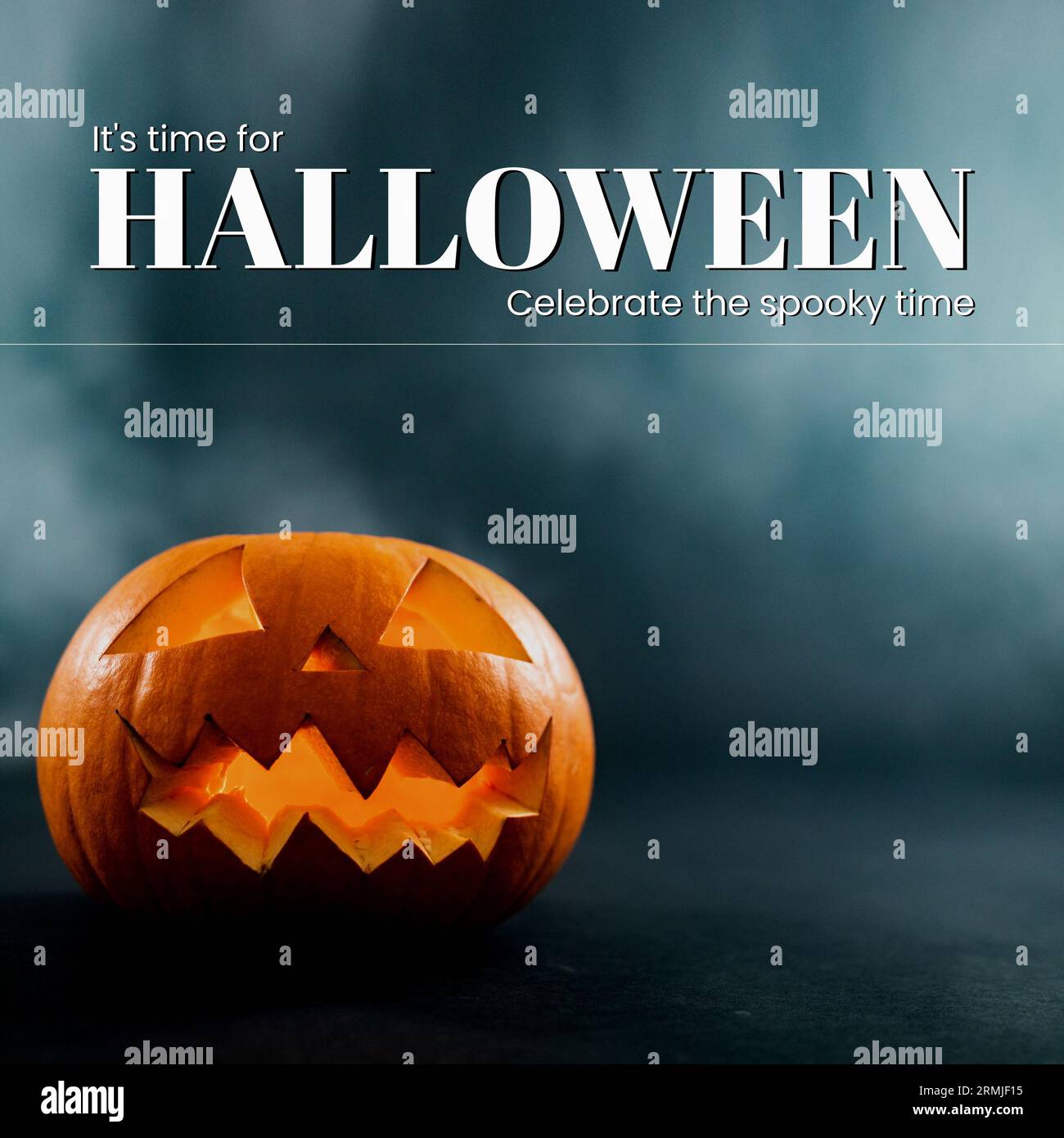 Composite of it's time for halloween, celebrate the spooky time text ...