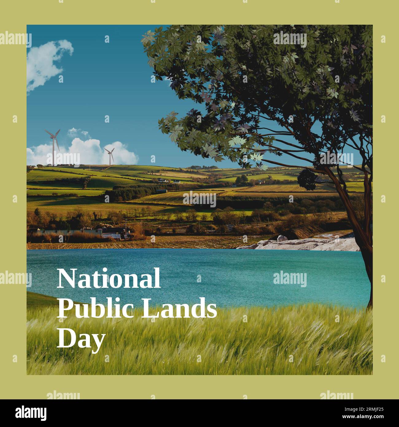 Composite of national public lands day text over landscape Stock Photo ...