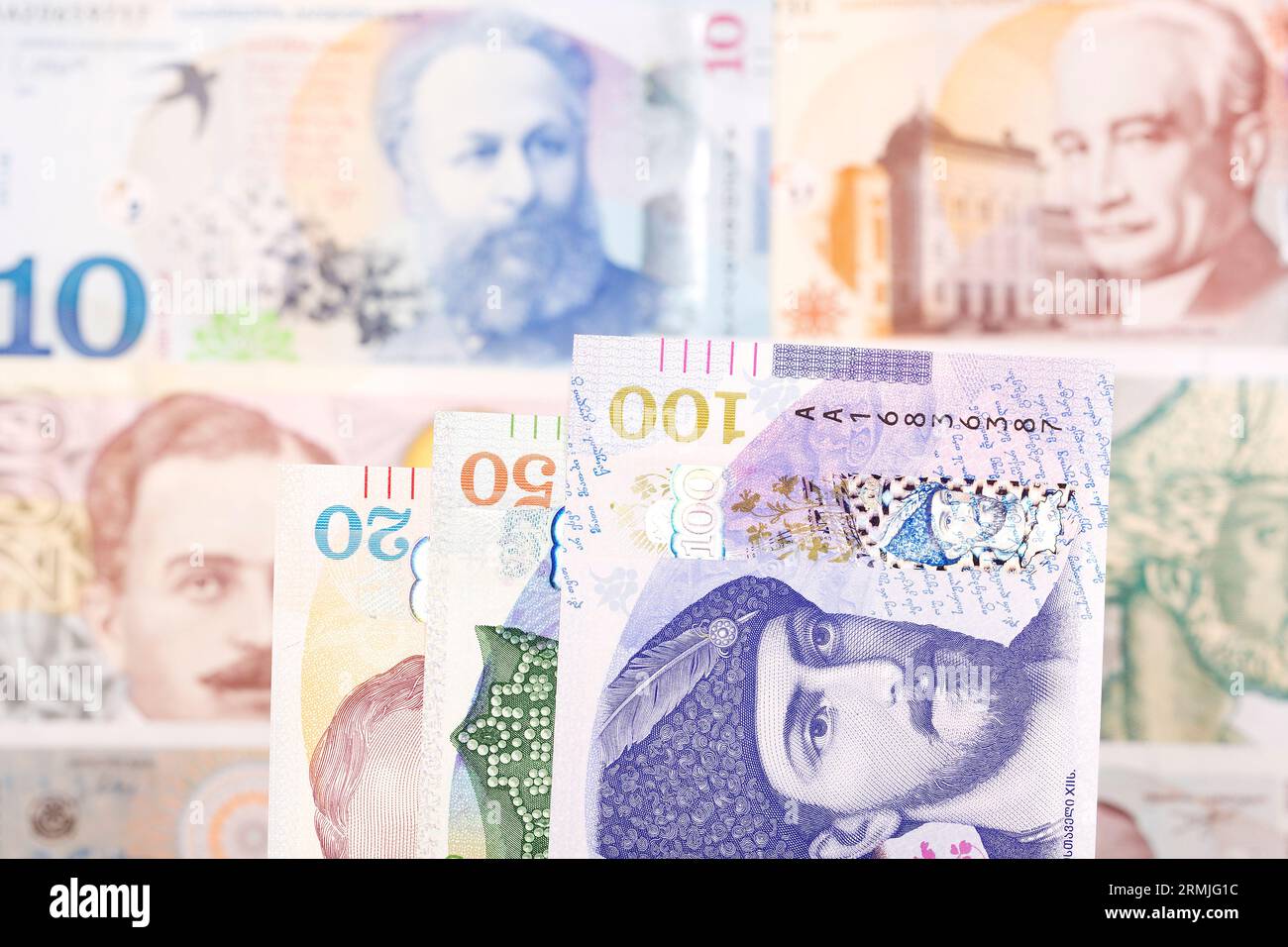 Georgian money - lari a business background Stock Photo - Alamy