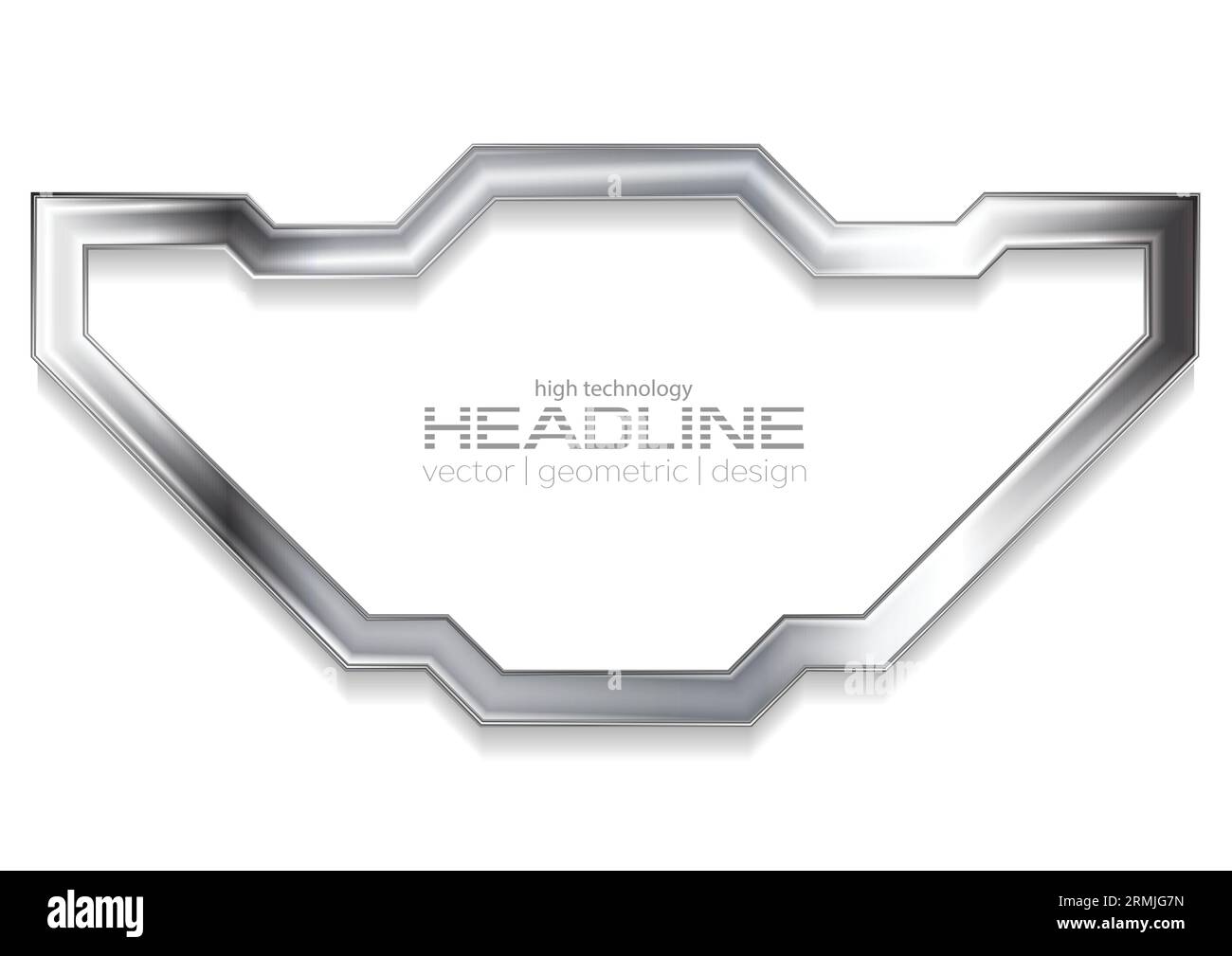 Metallic silver technology frame abstract background. Vector design ...