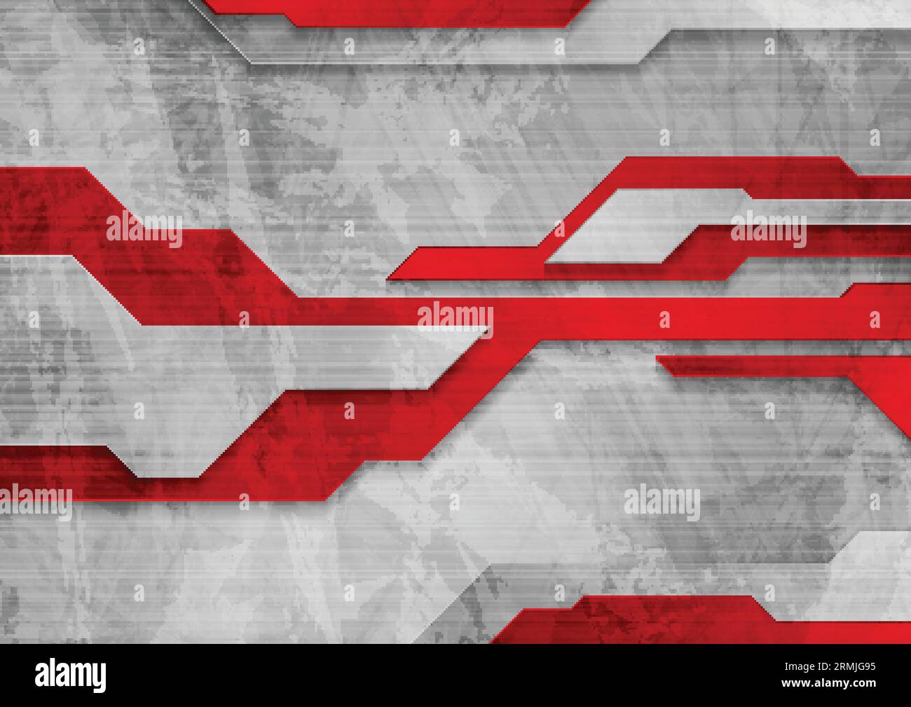 Red and grey tech grunge abstract background. Vector design Stock ...