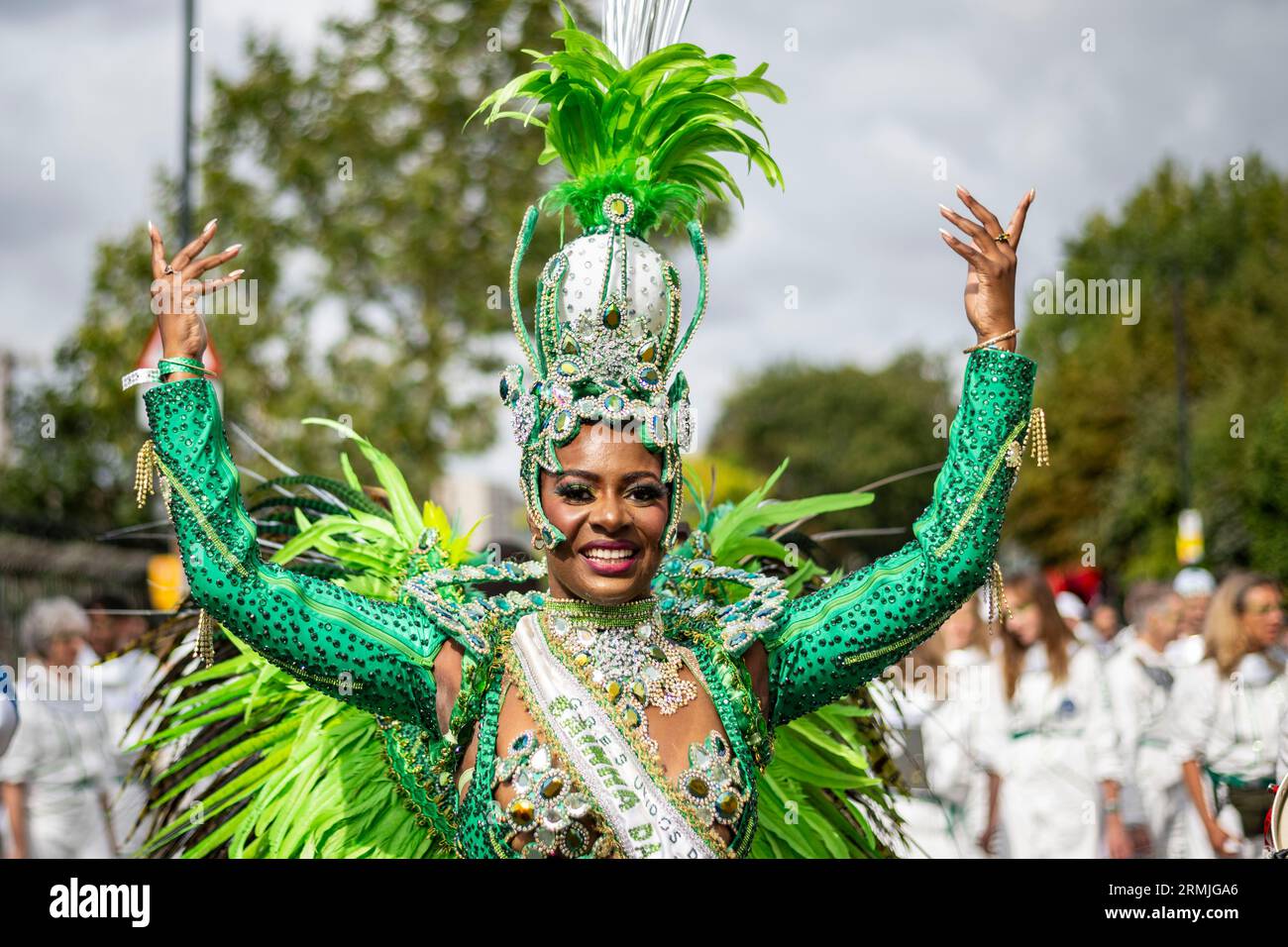 London, Britain. 28th Aug, 2023. A performer participates in Notting ...