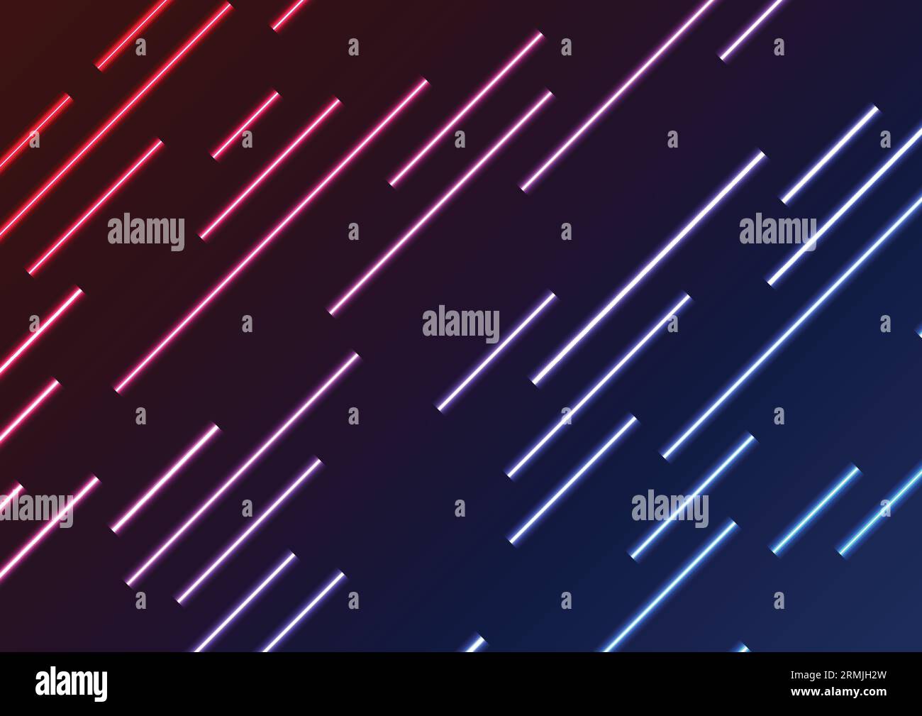 Red and blue neon laser rays abstract technology background. Vector ...