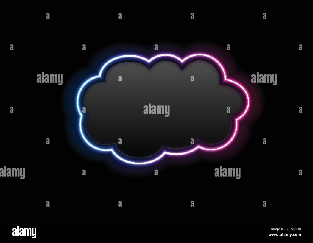 Black and glowing neon cloud hi-tech abstract background. Vector cloud ...