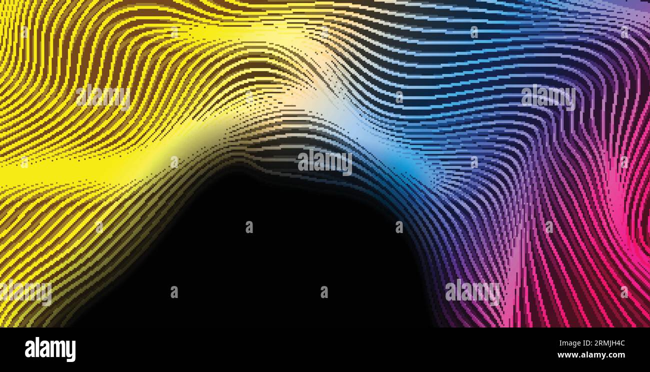 Abstract futuristic colorful 3d wavy lines background. Vector design ...