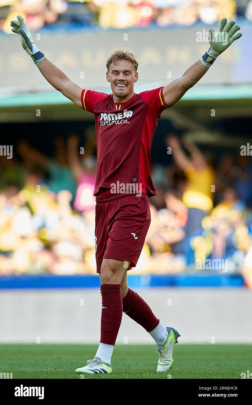 Filip Jorgensen (Villarreal CF, #13) celebrate after scoring the goal ...
