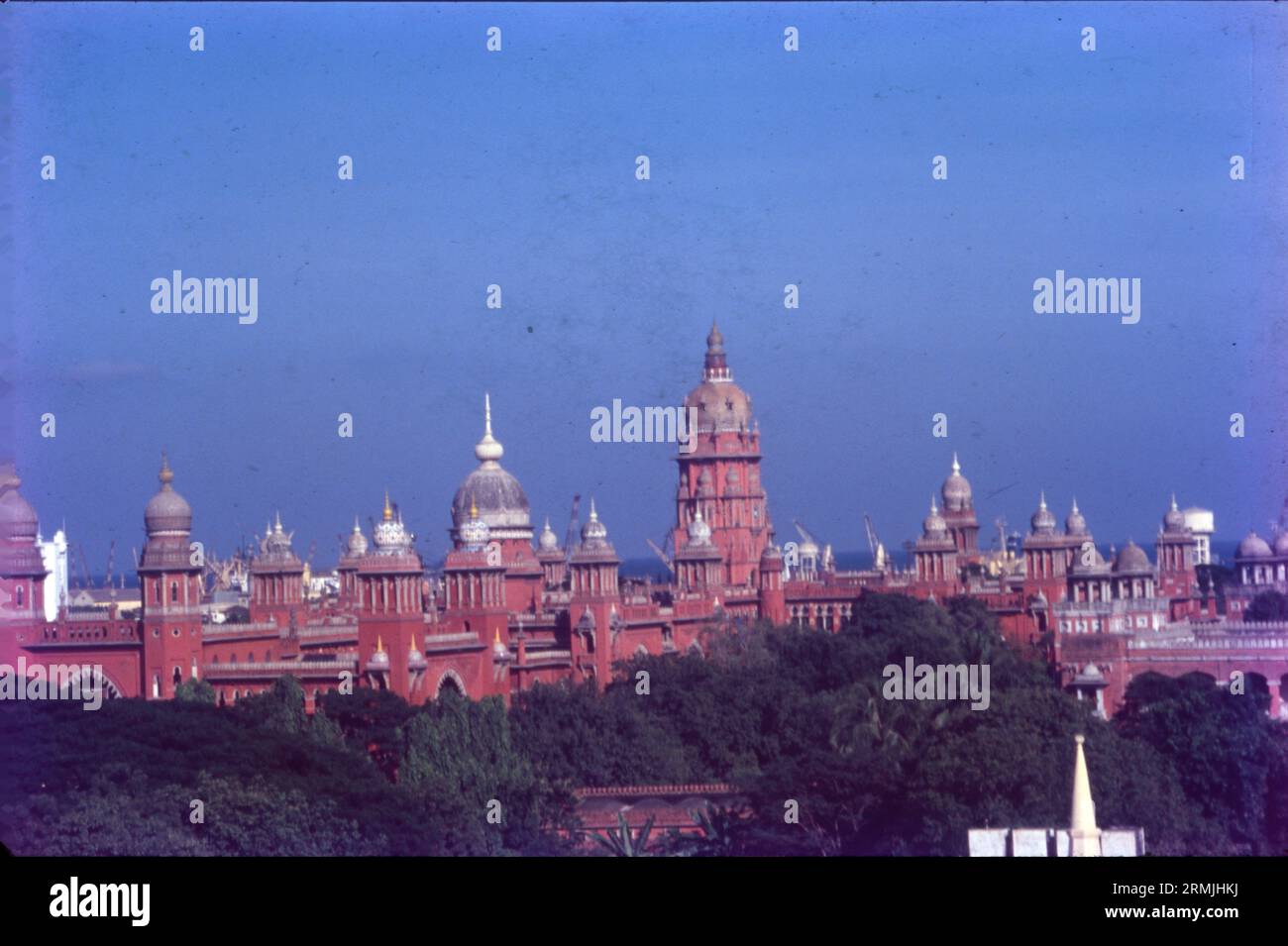 Historic high court of Madras, built in 1892, featuring monumental Indo ...