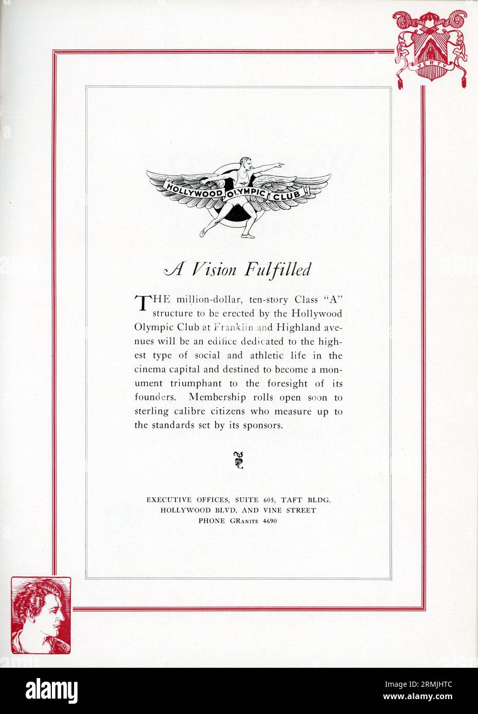 Ad for the projected (but unrealised) million dollar Hollywood Olympic ...