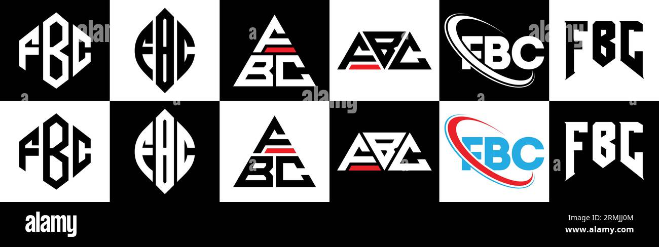 FBC letter logo design in six style. FBC polygon, circle, triangle ... FBC letter logo design in six style. FBC polygon, circle, triangle ...