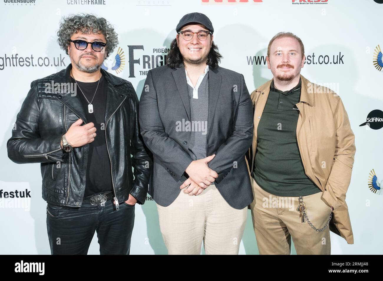 London, UK. 28th Aug, 2023. Marco De Molina, Alex Kahuam and John Paul Medrano photographed at ...