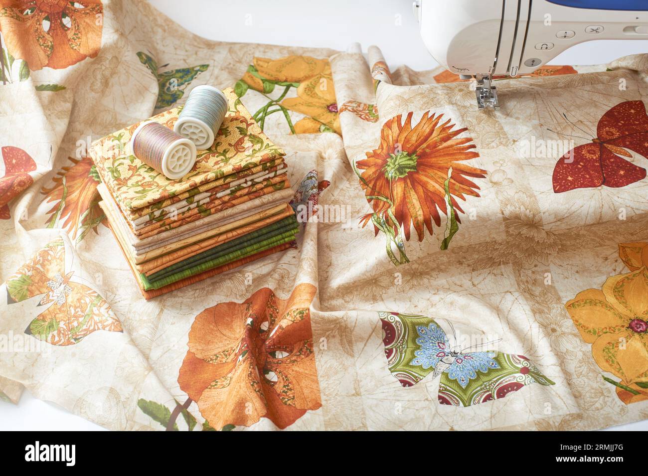 Preparation and selection of fabrics for sewing patchwork quilt on an ...