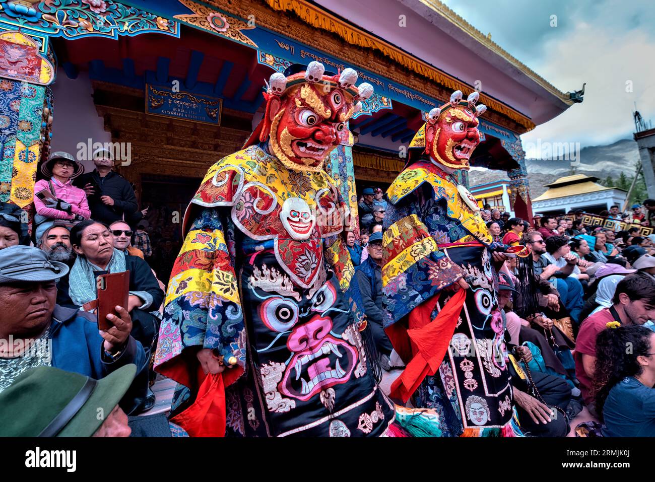 Masked monks dancing at the Takthok Tsechu festival, Sakti, Ladakh ...