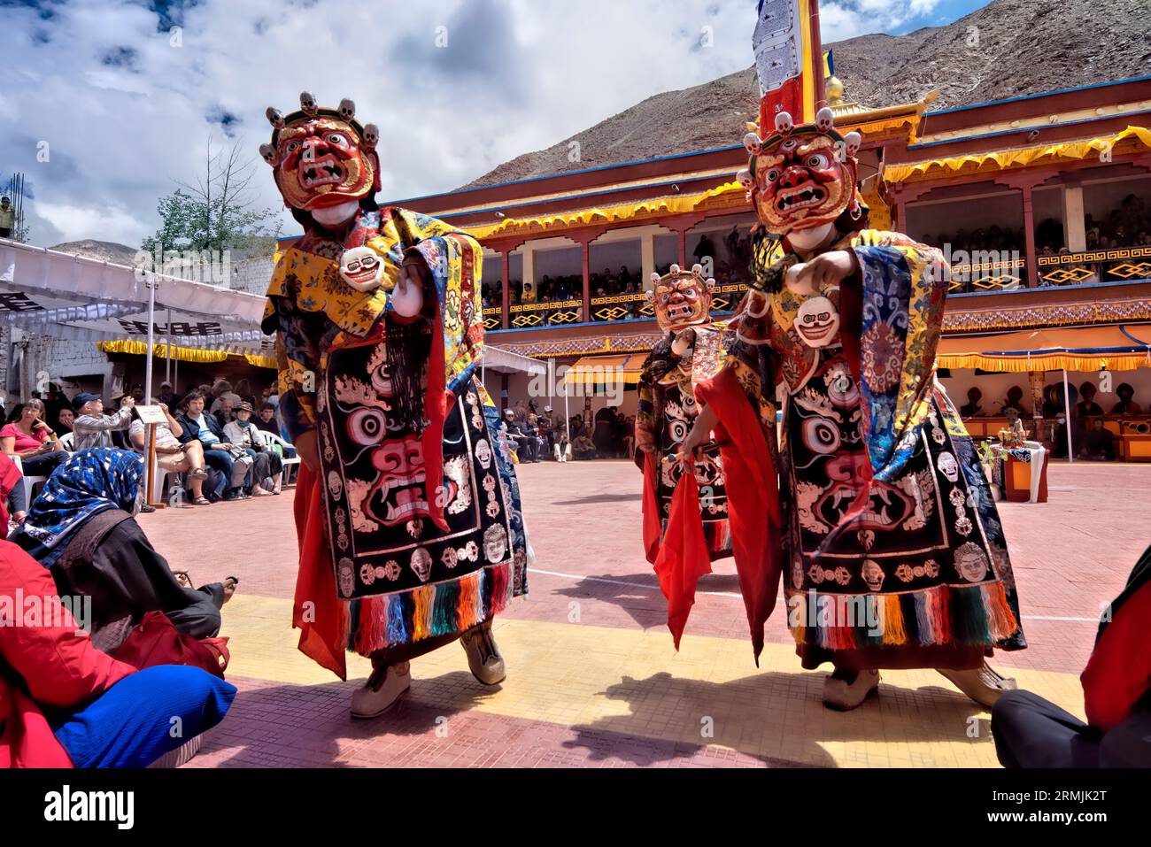 Masked monks dancing at the Takthok Tsechu festival, Sakti, Ladakh ...