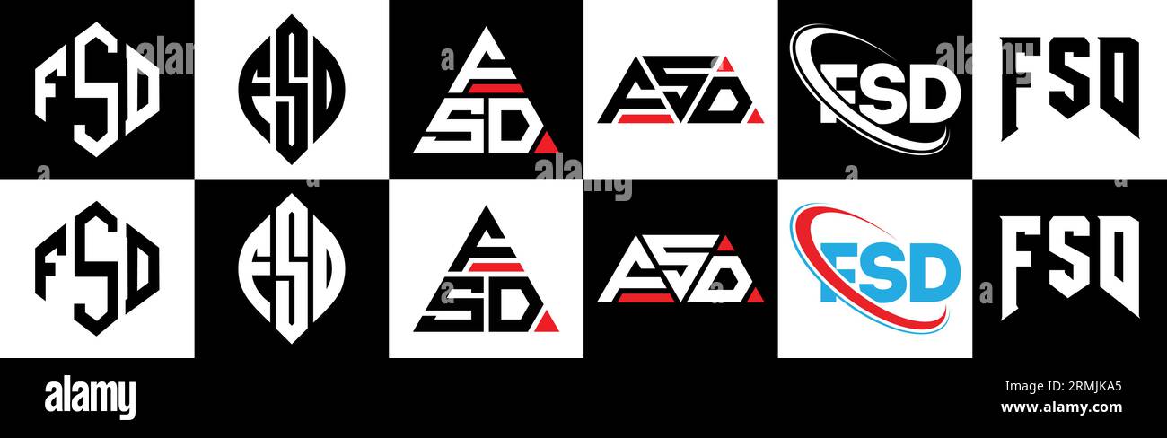 FSD letter logo design in six style. FSD polygon, circle, triangle ... FSD letter logo design in six style. FSD polygon, circle, triangle ...