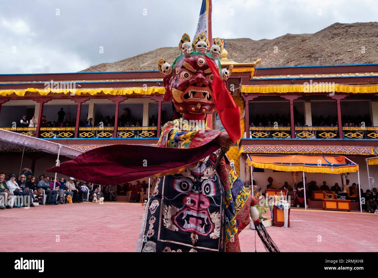 Masked monk dancing at the Takthok Tsechu festival, Sakti, Ladakh ...