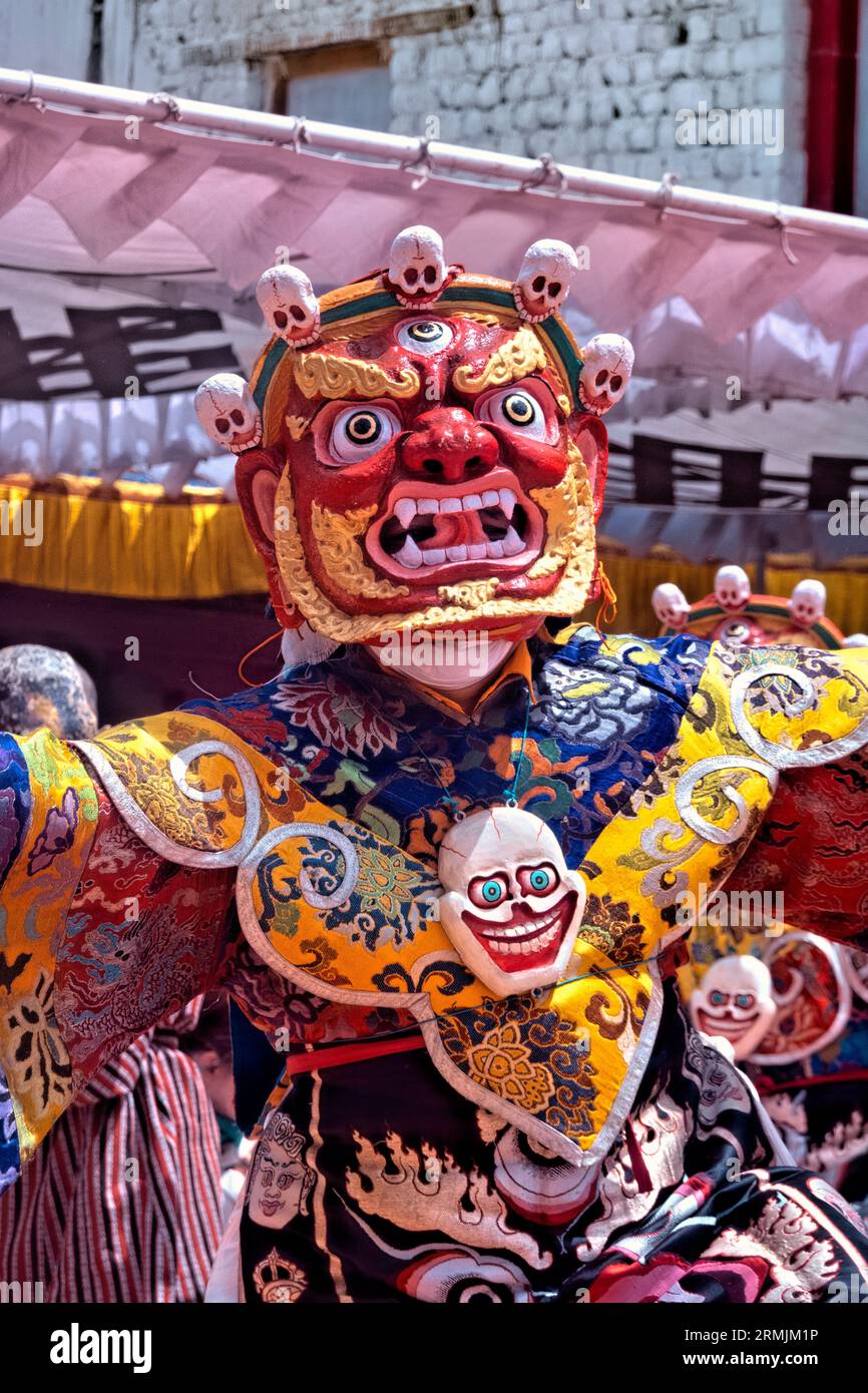 Masked monk dancing at the Takthok Tsechu festival, Sakti, Ladakh ...