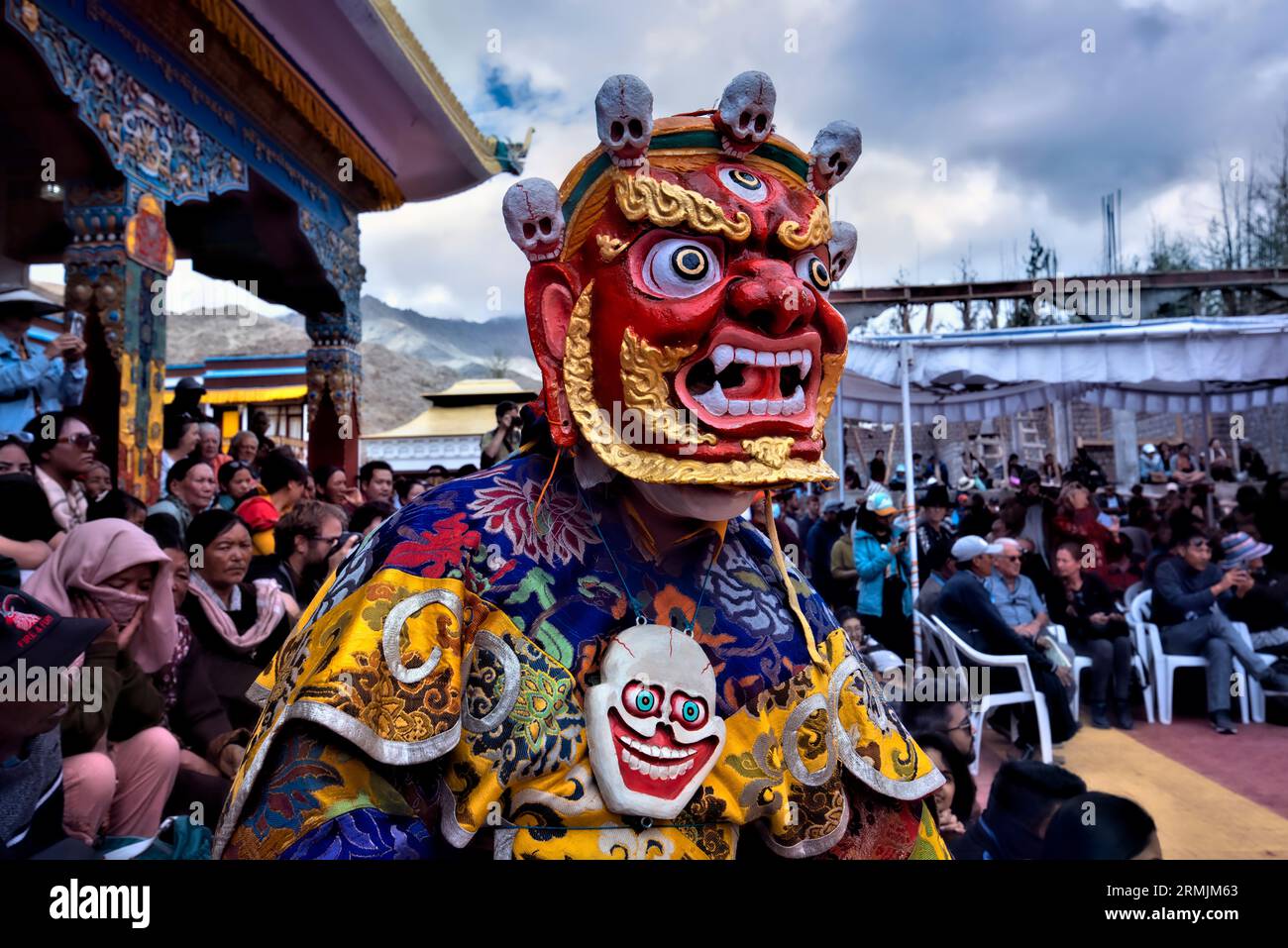 Masked monk at the Takthok Tsechu festival, Sakti, Ladakh, India Stock ...