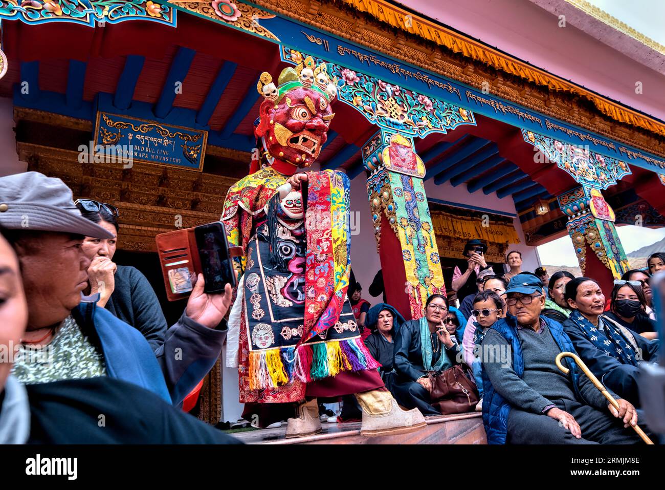 Masked monk dancing at the Takthok Tsechu festival, Sakti, Ladakh ...