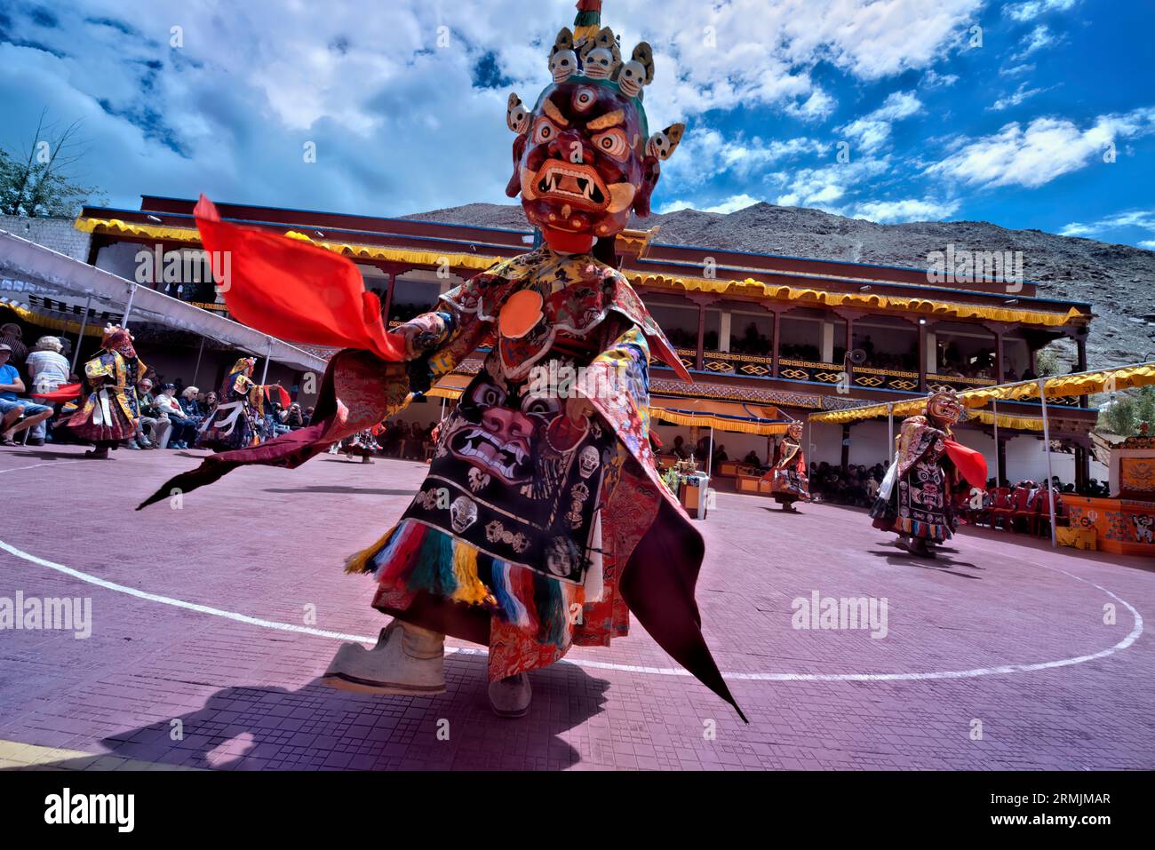 Masked monks dancing at the Takthok Tsechu festival, Sakti, Ladakh ...