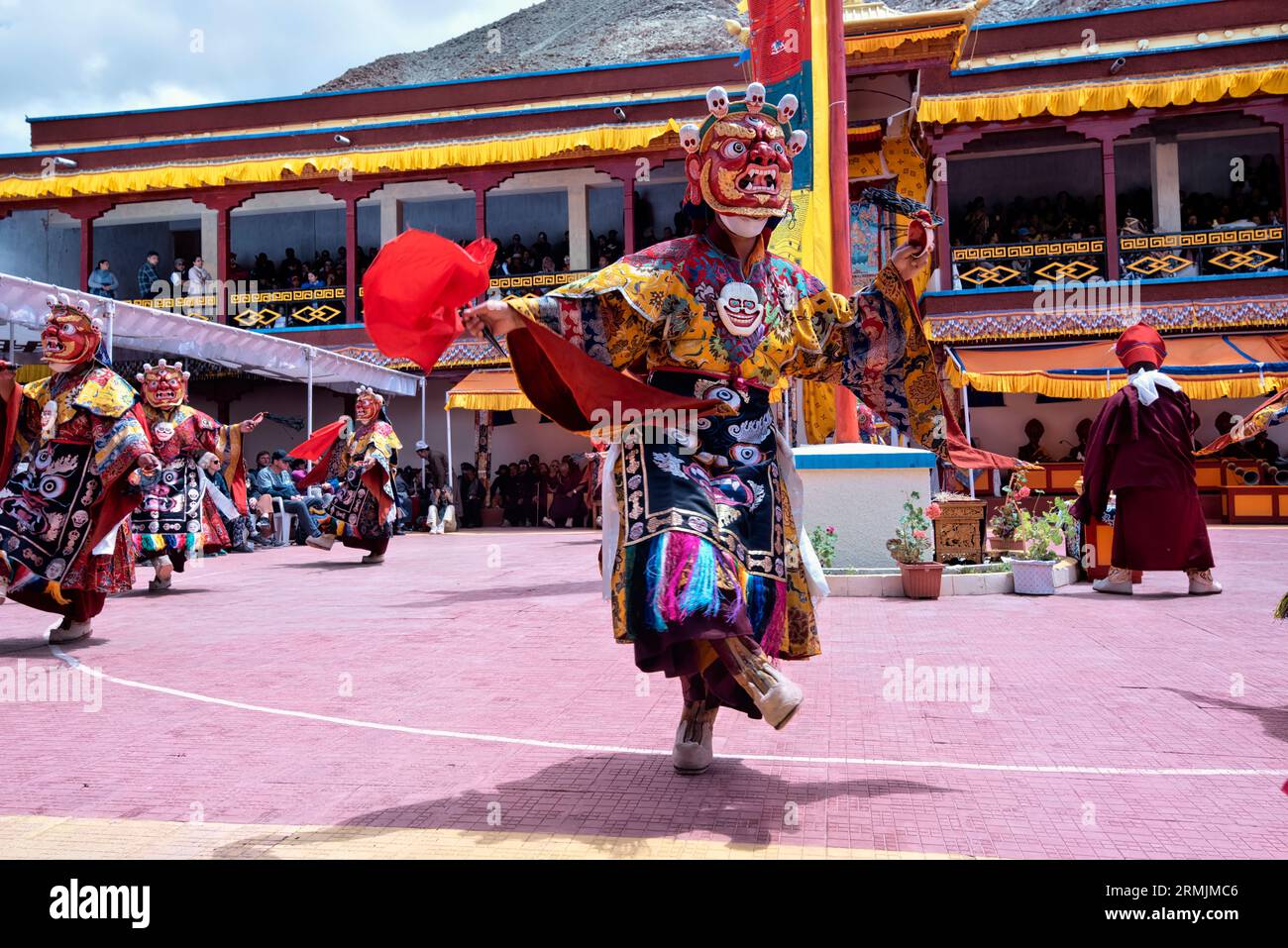 Masked monks dancing at the Takthok Tsechu festival, Sakti, Ladakh ...